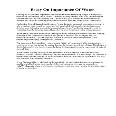 Essay On Importance Of Water.pdf