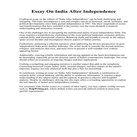Essay On India After Independence.pdf