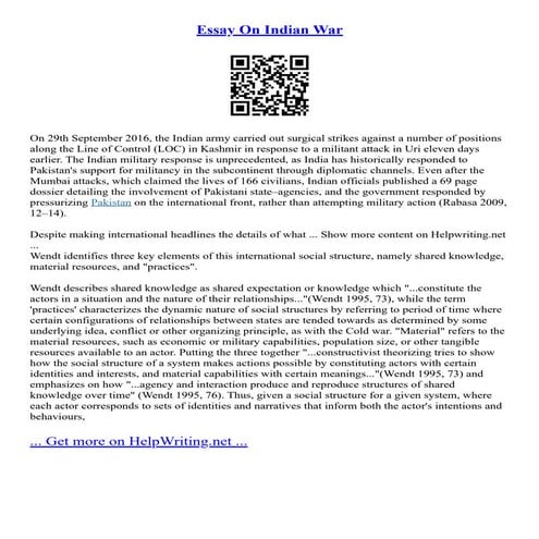 Essay On Indian War | PDF