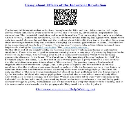 Essay On Industrial Revolution | PDF