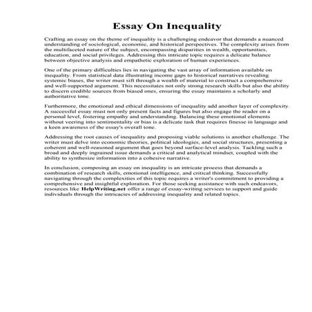 Essay On Inequality | PDF
