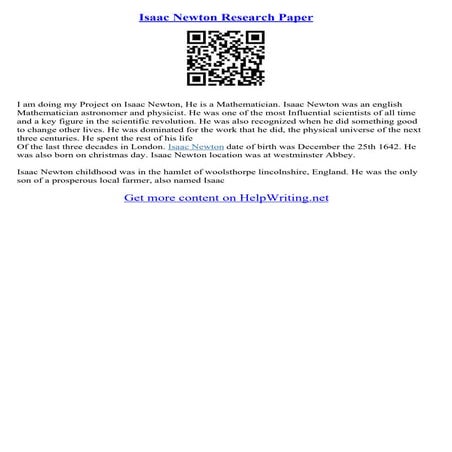 Essay On Isaac Newton | PDF
