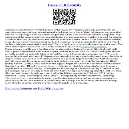 Essay On It Security | PDF