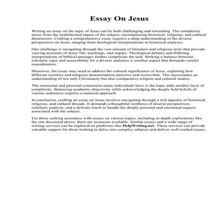 Essay On Jesus | PDF
