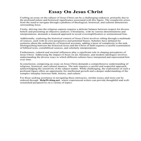 Essay On Jesus Christ. Essay About Jesus Christ slsi.lk | Christianity ...
