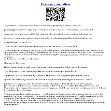 Essay On Journalism | PDF
