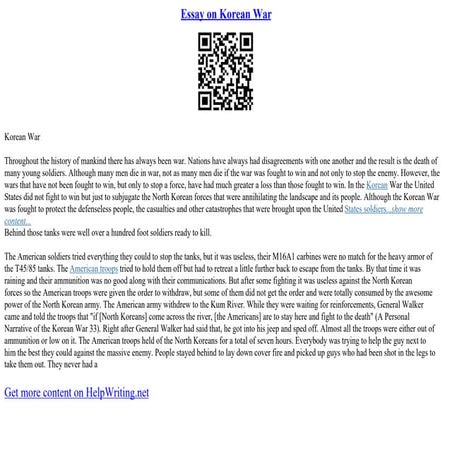 Essay On Korean War | PPT