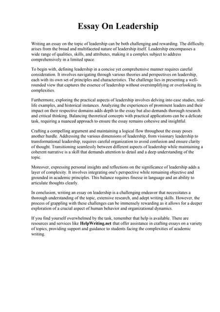 Essay On A Leader.pdf