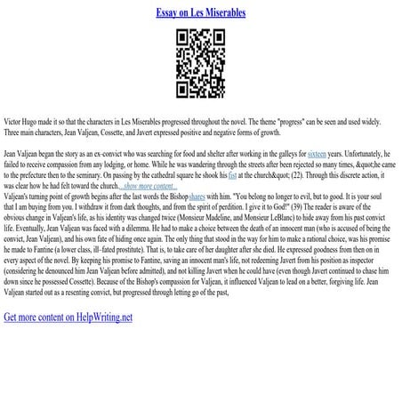 Essay On Les Miserables | PDF
