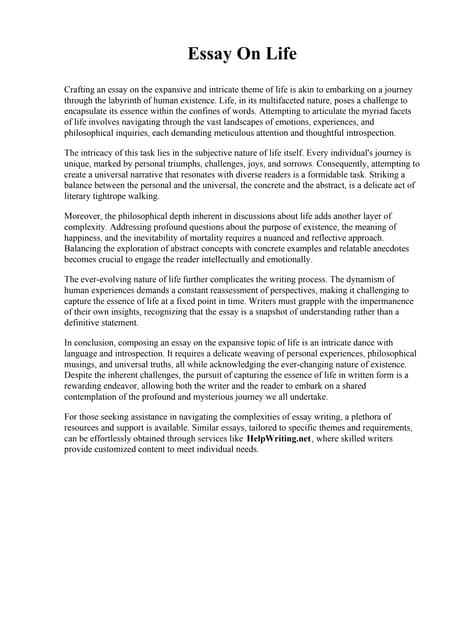 Sample Essay About Life.pdf