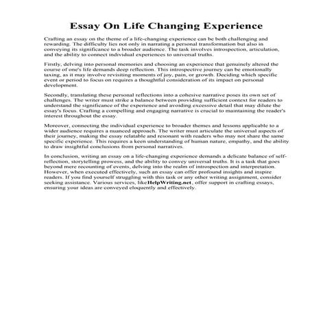 Essay On Life Changing Experience.pdf