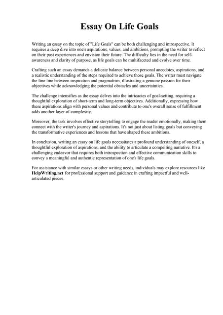 My Purpose In Life Essay.pdf | Homework and Study | Education
