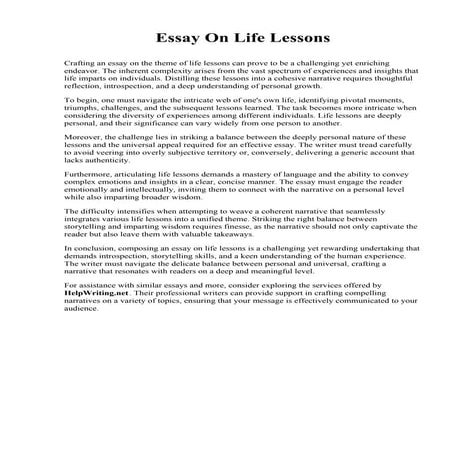 Essay On Life Lessons.pdf