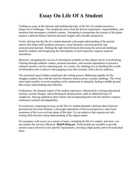 Essay On Students Life. Touro University Worldwide | PDF