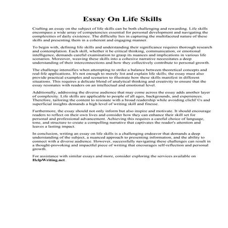 Essay On Life Skills.pdf