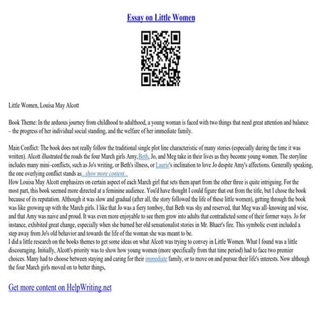 Essay On Little Women | PDF