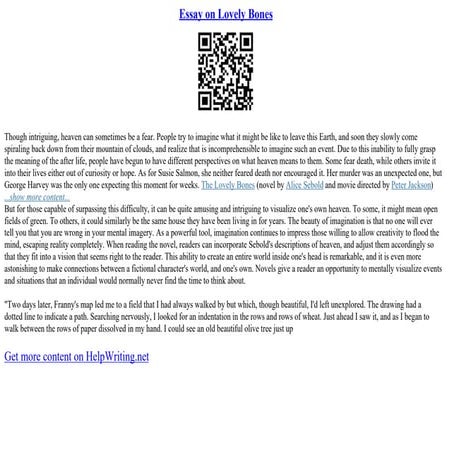 Lovely Bones Essay | PDF