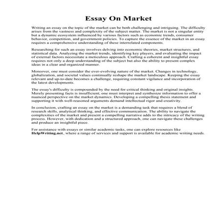 Essay On Market | PDF