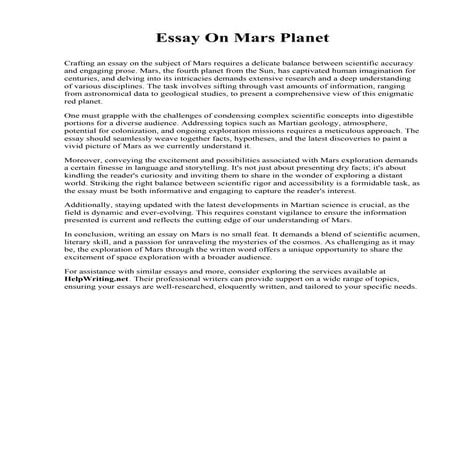 Essay On Mars Planet.pdf