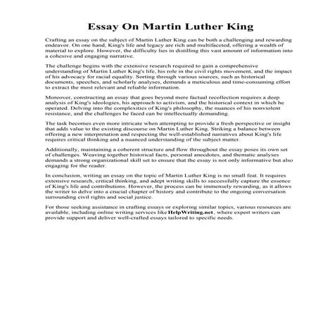 Essay On Martin Luther King | PDF