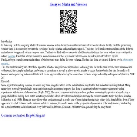 Media Violence | PDF