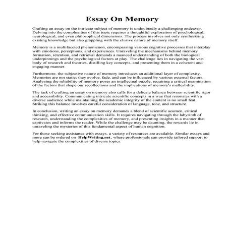 Essay On Memory.pdf