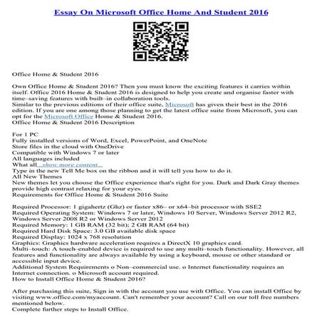 Essay On Microsoft Office | PDF