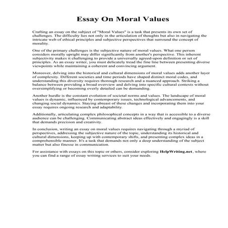 Essay On Moral Values.pdf