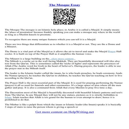 Essay On Mosque | PDF