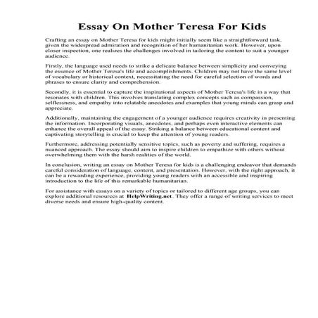 Essay On Mother Teresa For Kids.pdf