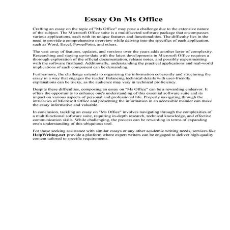 Essay On Ms Office | PDF