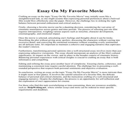 Essay On My Favorite Movie.pdf | Diabetes | Diseases and Conditions