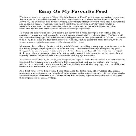 Essay On My Favourite Food | PDF