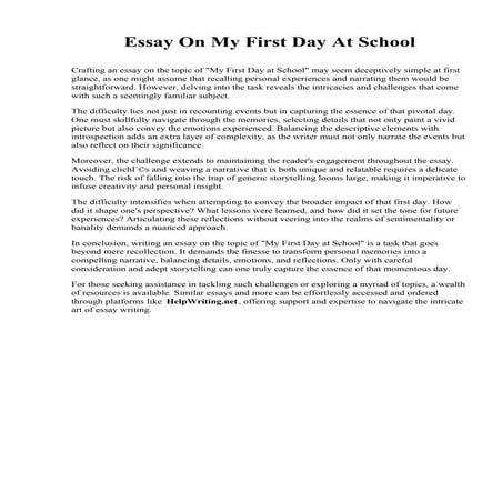 Essay On My First Day At School.pdf
