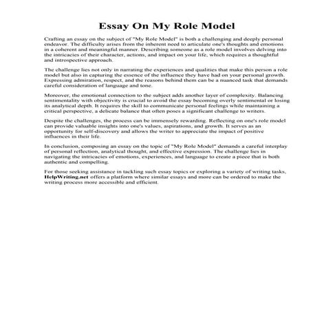 Essay On My Role Model. My Role Model Essay Telegraph | PDF