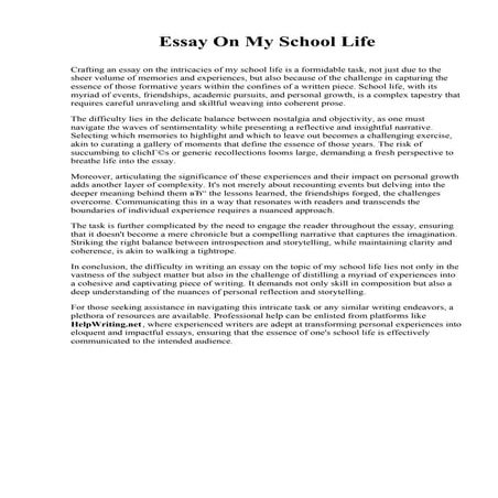 Essay On My School Life.pdf
