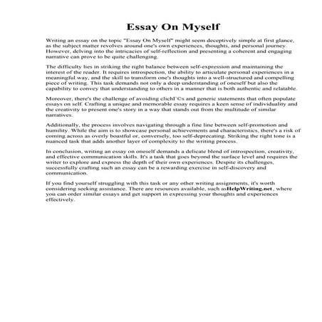 Essay On Myself.pdf | Freelance Writing | Content Production