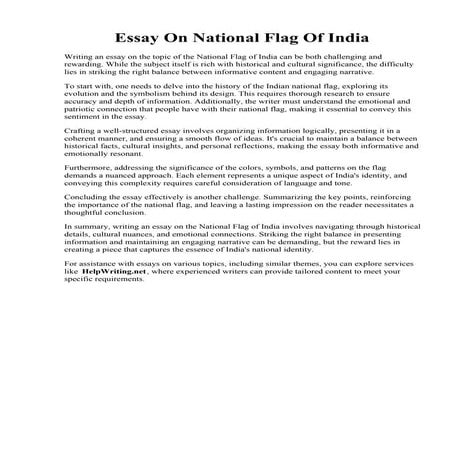 Essay On National Flag Of India.pdf | Chemistry | Science
