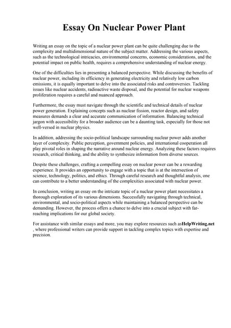 Essay On Atomic Energy | PDF