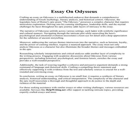 Essay On Odysseus.pdfEssay On Odysseus | PDF