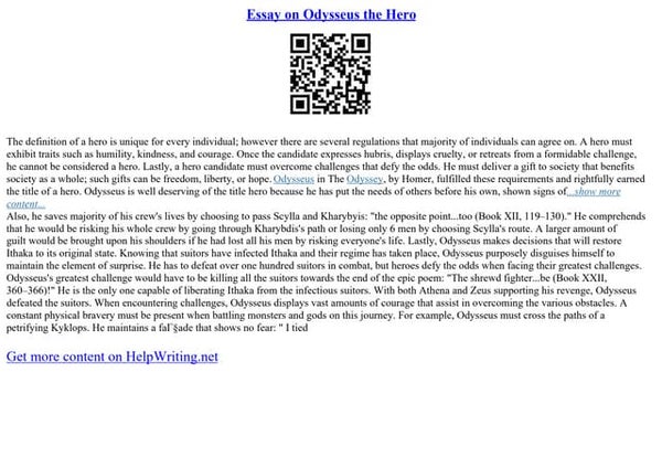 Odysseus Is A Hero Essay odysseus-is-a-hero-essay