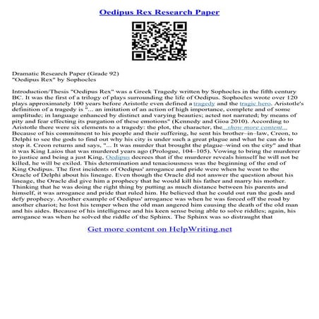 Essay On Oedipus Rex | PDF