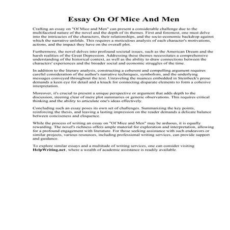 Essay On Of Mice And Men | PDF
