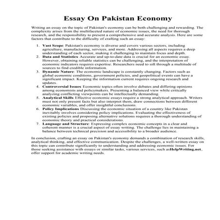 Essay On Pakistan Economy. Sustainable Economic Development in Pakistan ...