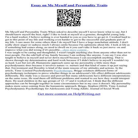 Essay On Personality Traits | PDF