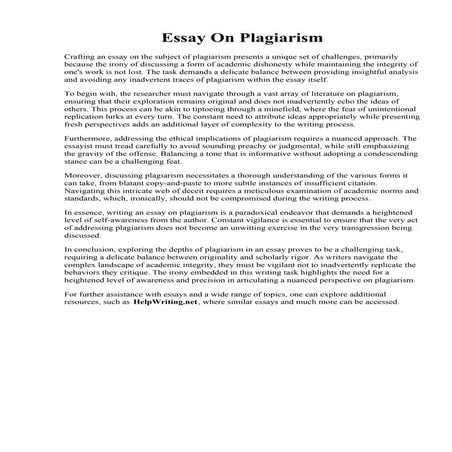 Essay On Plagiarism. 7 Types of Plagiarism Ordered on Severity ...