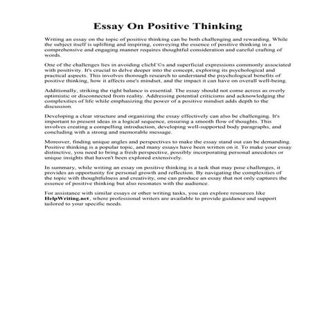 Essay On Positive Thinking.pdf