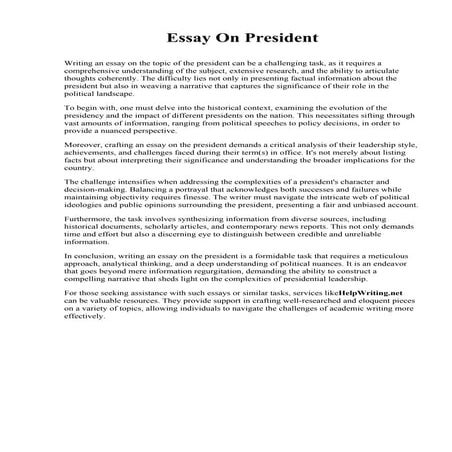 Essay On President | PDF