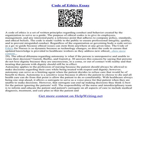 Essay On Professional Ethics | PDF