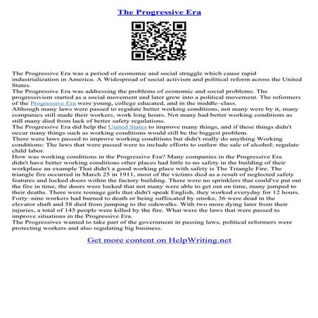 Essay On Progressive Era | PDF
